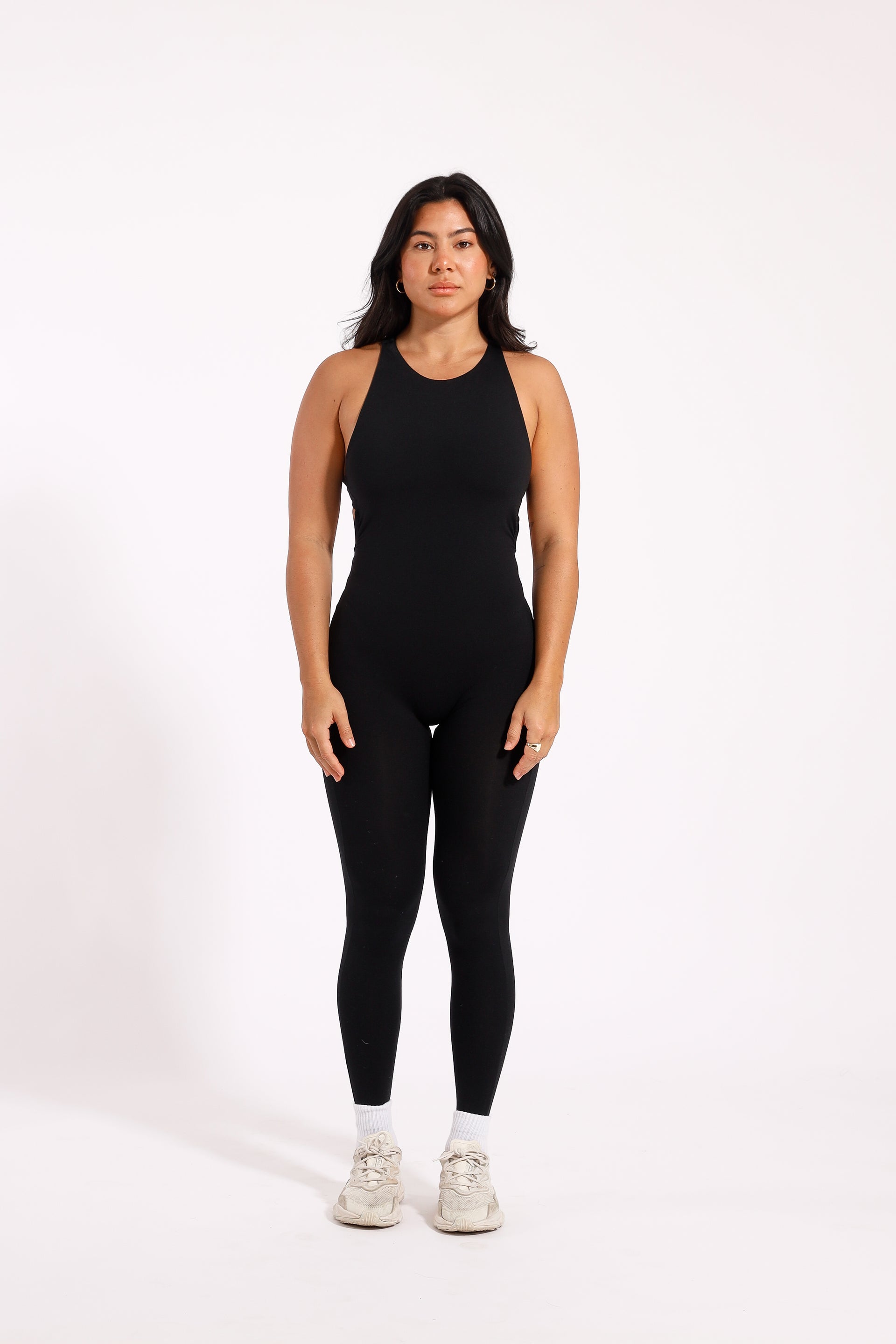 Women's Active Full Length Jumpsuit in Black | Paris & I – Paris&I